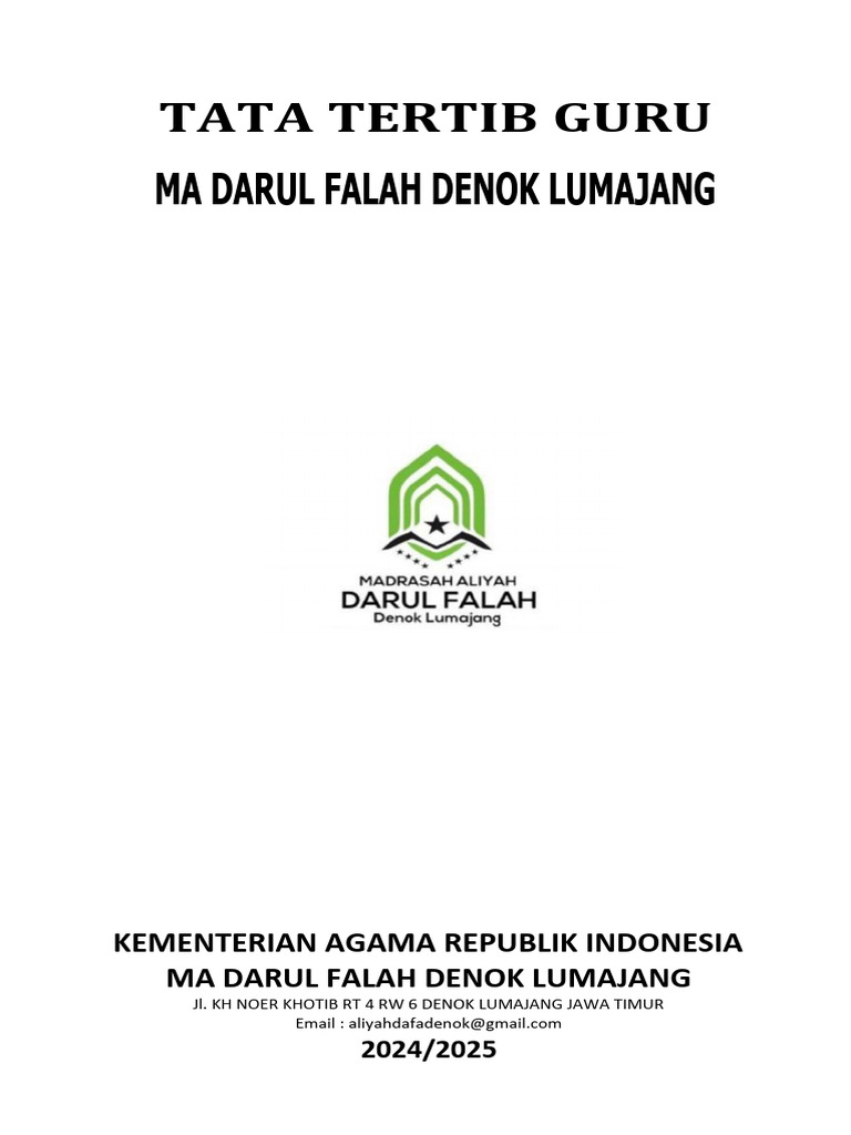 Tata Tertib Guru MA Darul Falah | PDF | Karier & Perkembangan | Gaya Hidup