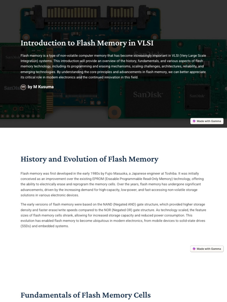 Introduction To Flash Memory in VLSI | PDF | Flash Memory | Computer Data Storage
