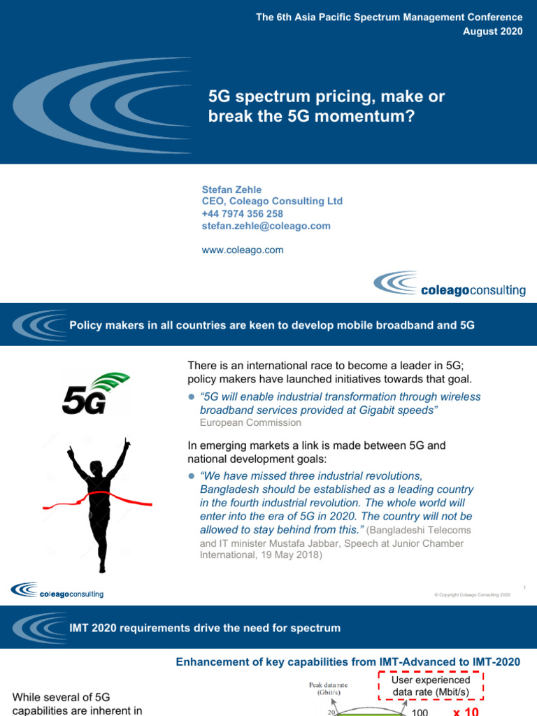 Stefan Zehle - 5G Spectrum Pricing, Make or Break The 5G Momentum? | PDF | Investing ...