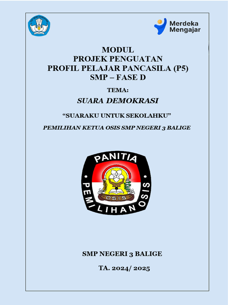 Modul Projek P5 Suara Demokrasi SMPN3 Balige | PDF