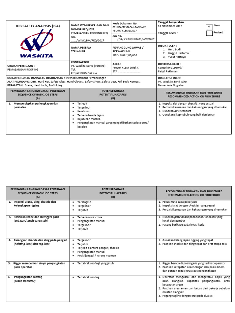 Jsa - Pemasangan Roofing | PDF
