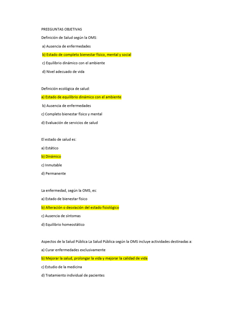 Preguntas Objetivas Salud Publica | PDF | Hospital | Diagnostico medico