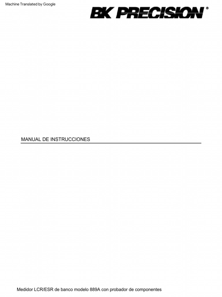 889A Manual | PDF | Capacidad | Impedancia eléctrica