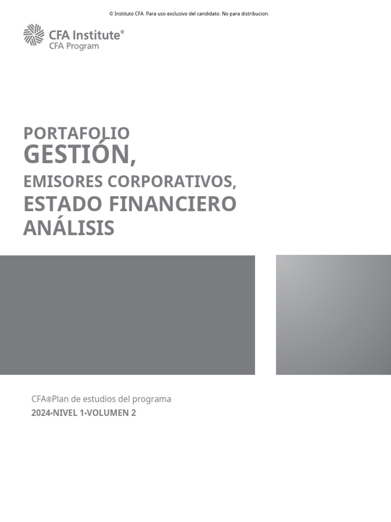 Cfa 2024 L1 V2 Gestion Portfafolio, Emisores Corp, Analisis EEFF | PDF | Modelo de fijación de ...