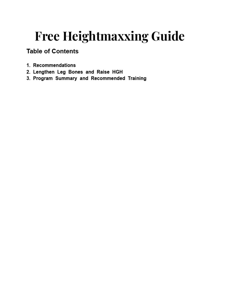 HeightMaxxing Guide | PDF | Growth Hormone | Sleep