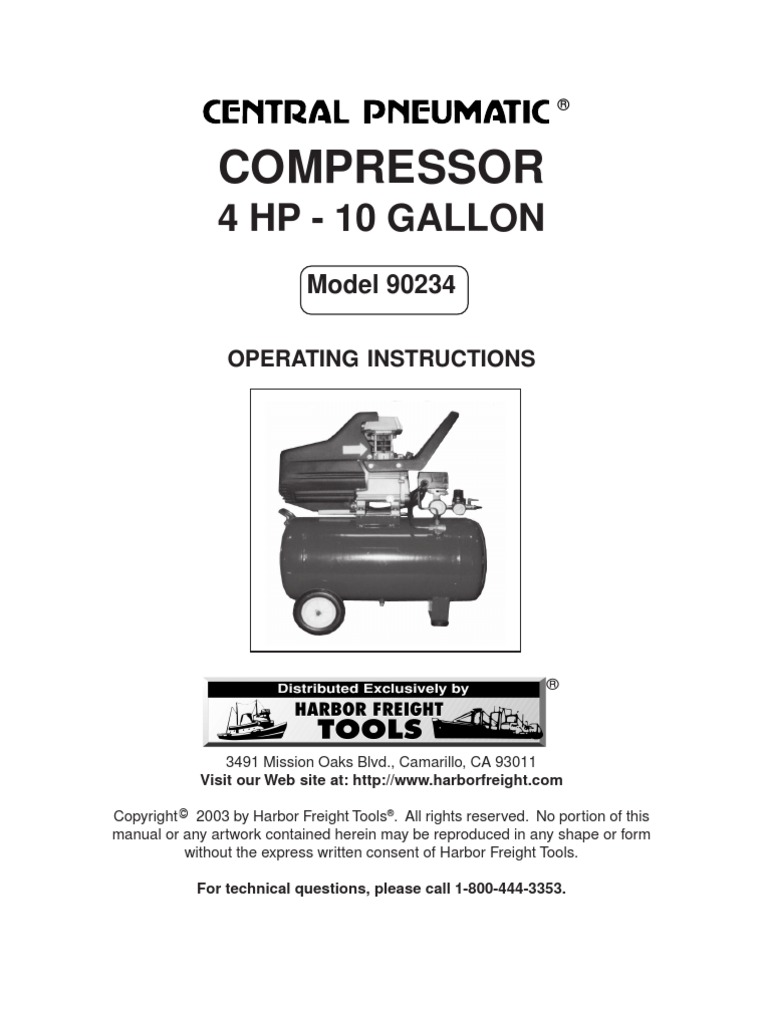 Central Phumatic - Compressor 90234 | PDF | Electrical Connector | Valve