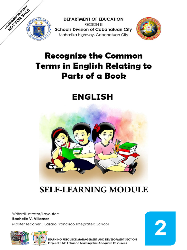 Grade 2 English: Parts of a Book Guide | PDF | Books | Learning