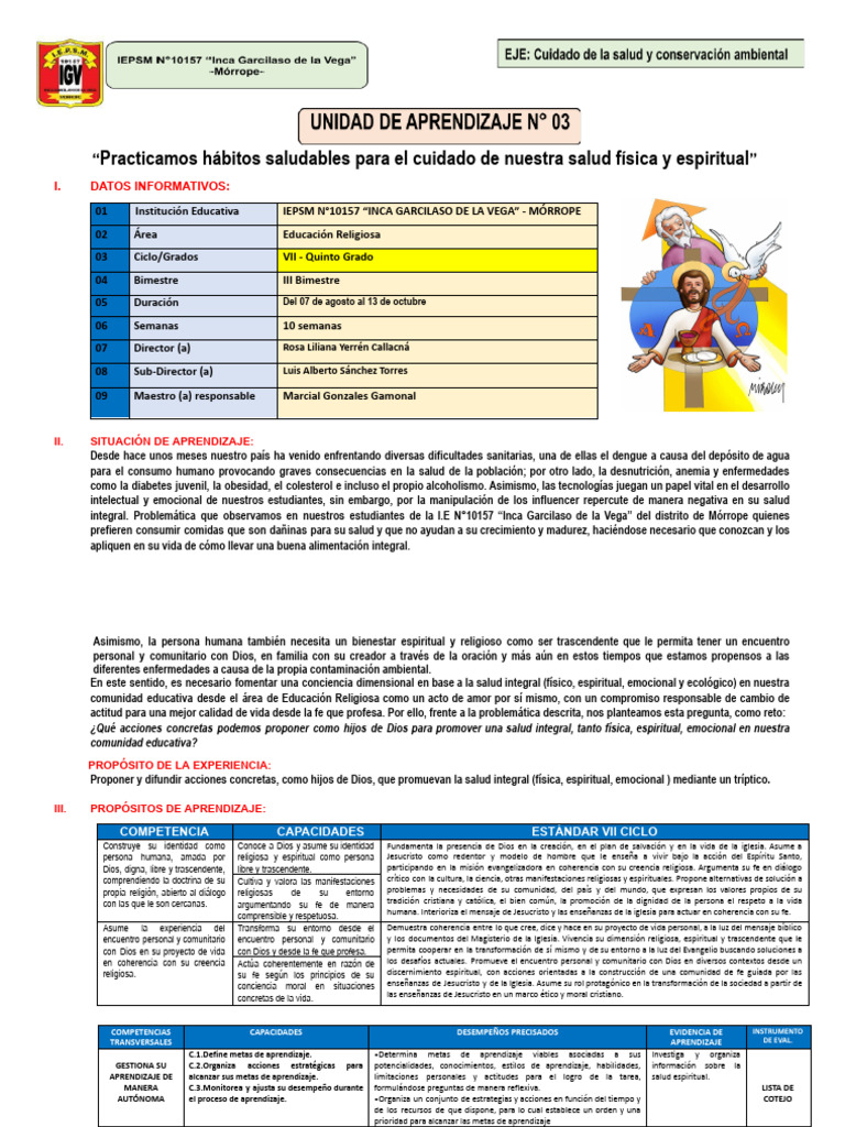 UdA 5º - III BIM | PDF | Fe | Aprendizaje