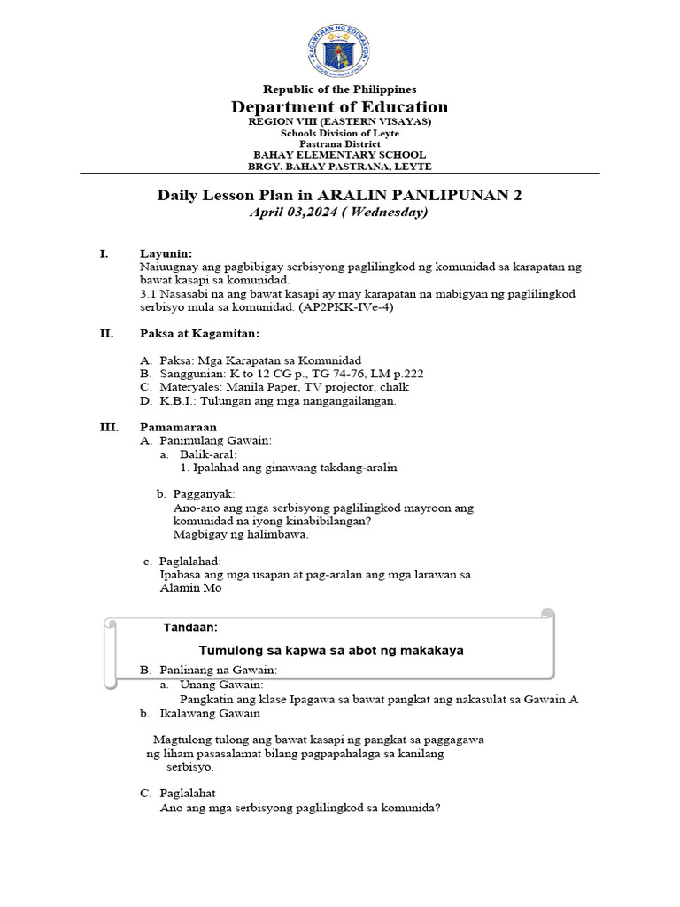 DLP-ARAL.PAN-2-Q4-W1-D3-4 | PDF