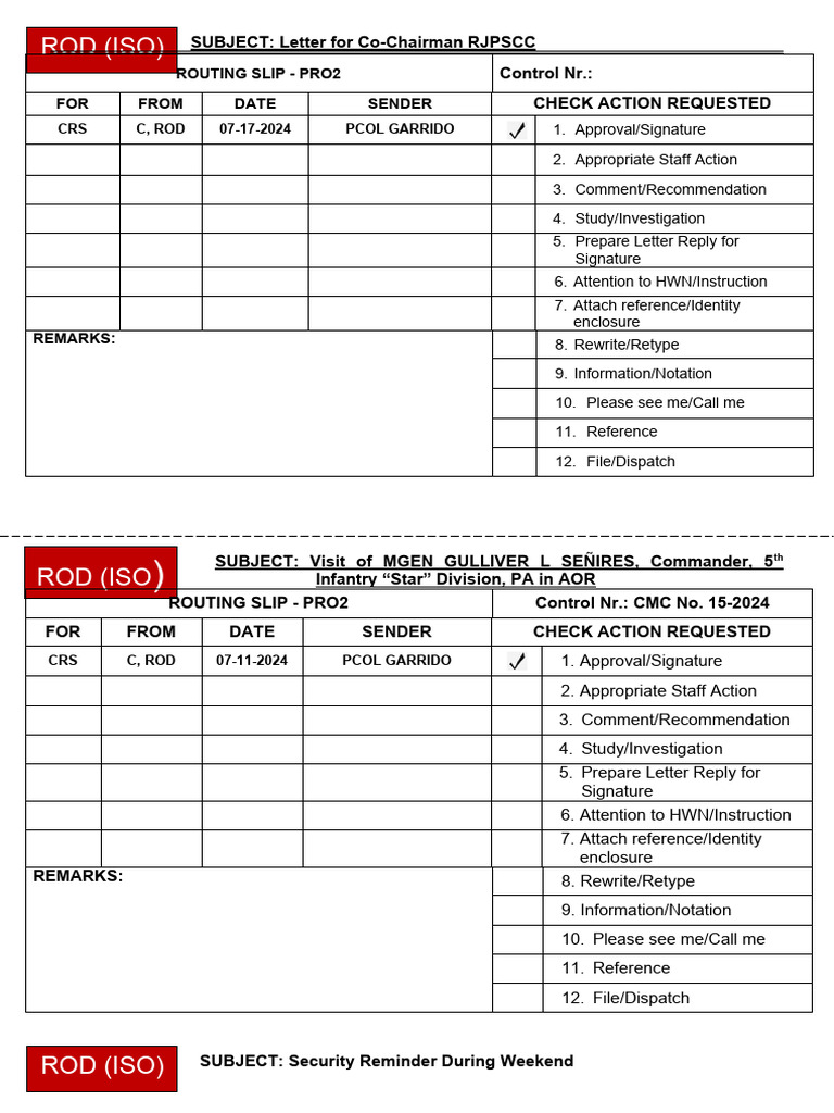 Routing Slip 2 1 | PDF