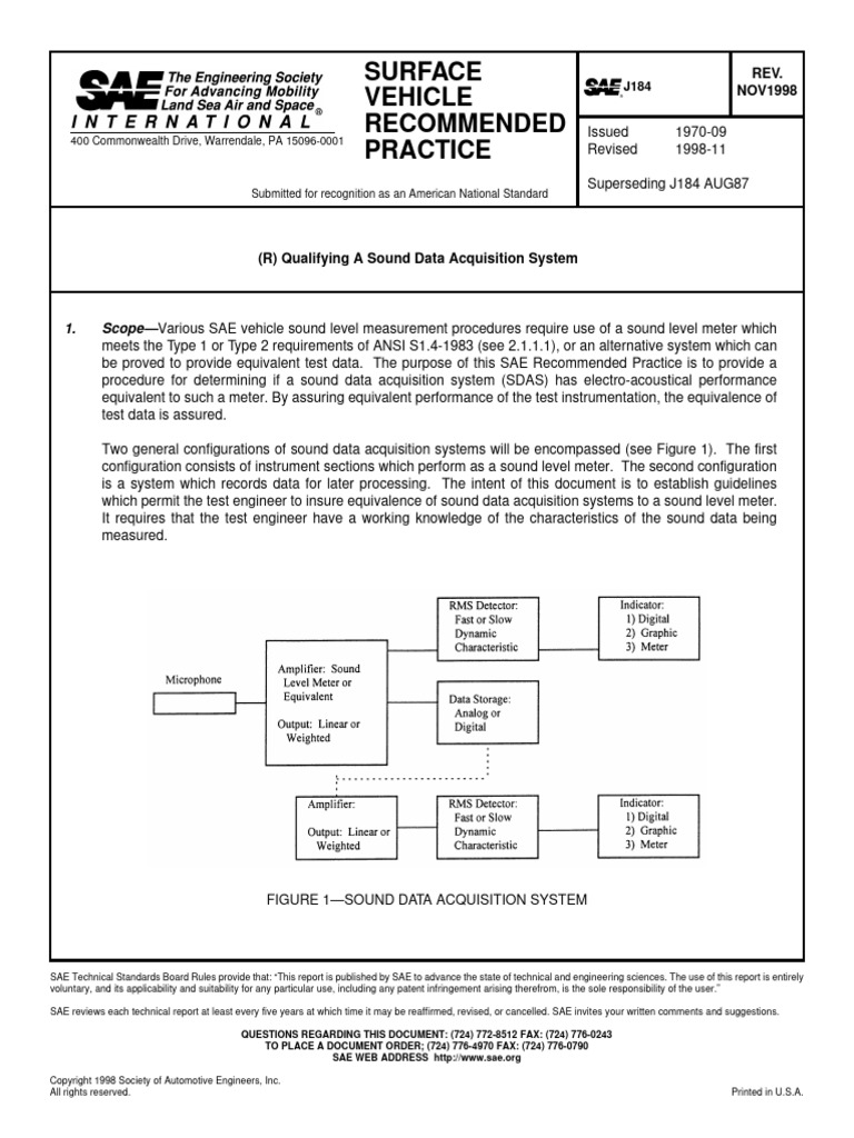 Sae - Qualifying A Sound Data Acquisition System | PDF | Amplitude ...