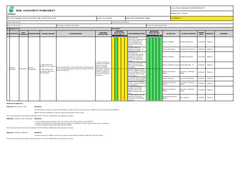 HAZID Worksheet Report 20240711160714-1 | PDF | Hazards | Safety