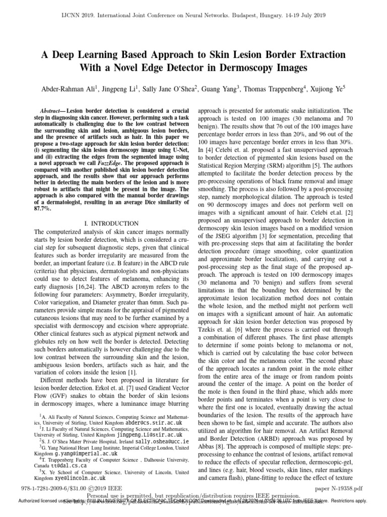 Skin Lesion Detection Using Deep Leaning Technology | PDF | Deep ...