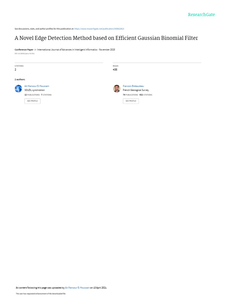 Novel Edge Detection Method Pdf Applied Mathematics Signal Processing