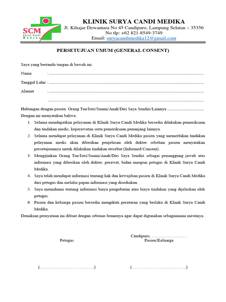 2persetujuan Umum (General Consent) | PDF | Pengembangan Diri | Kesehatan Holistik