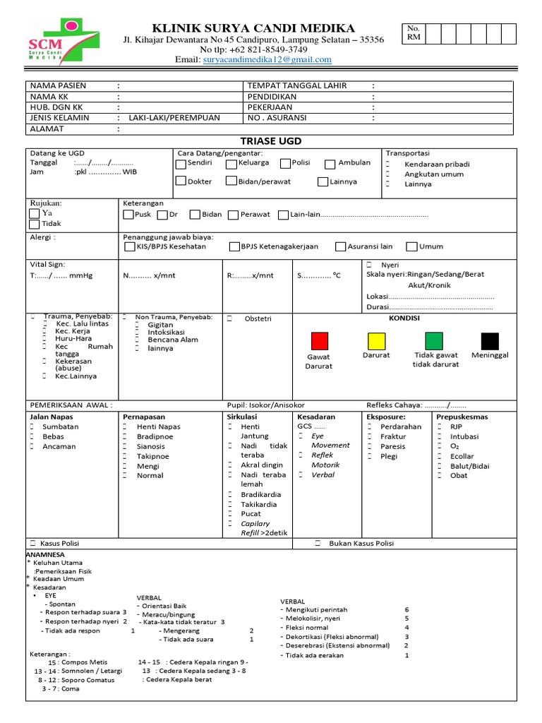 Formulir Triase UGD | PDF
