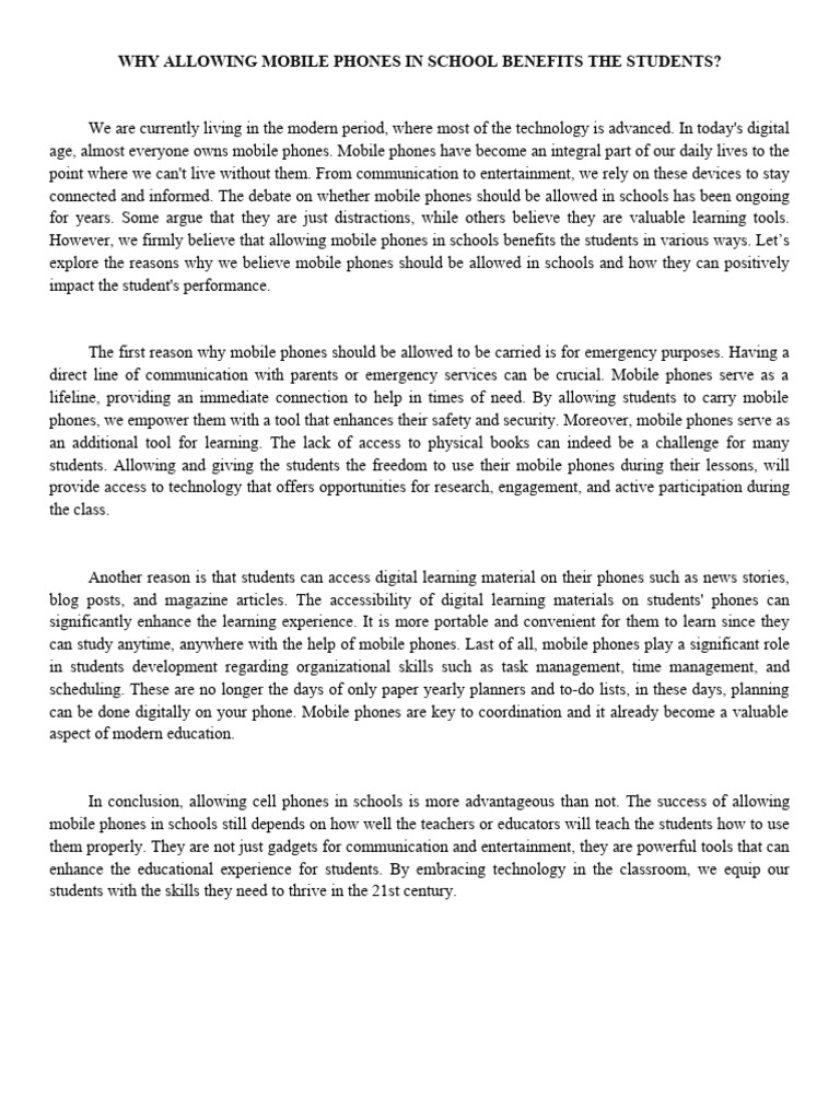 Persuasive Speech | PDF | Mobile Phones | Learning