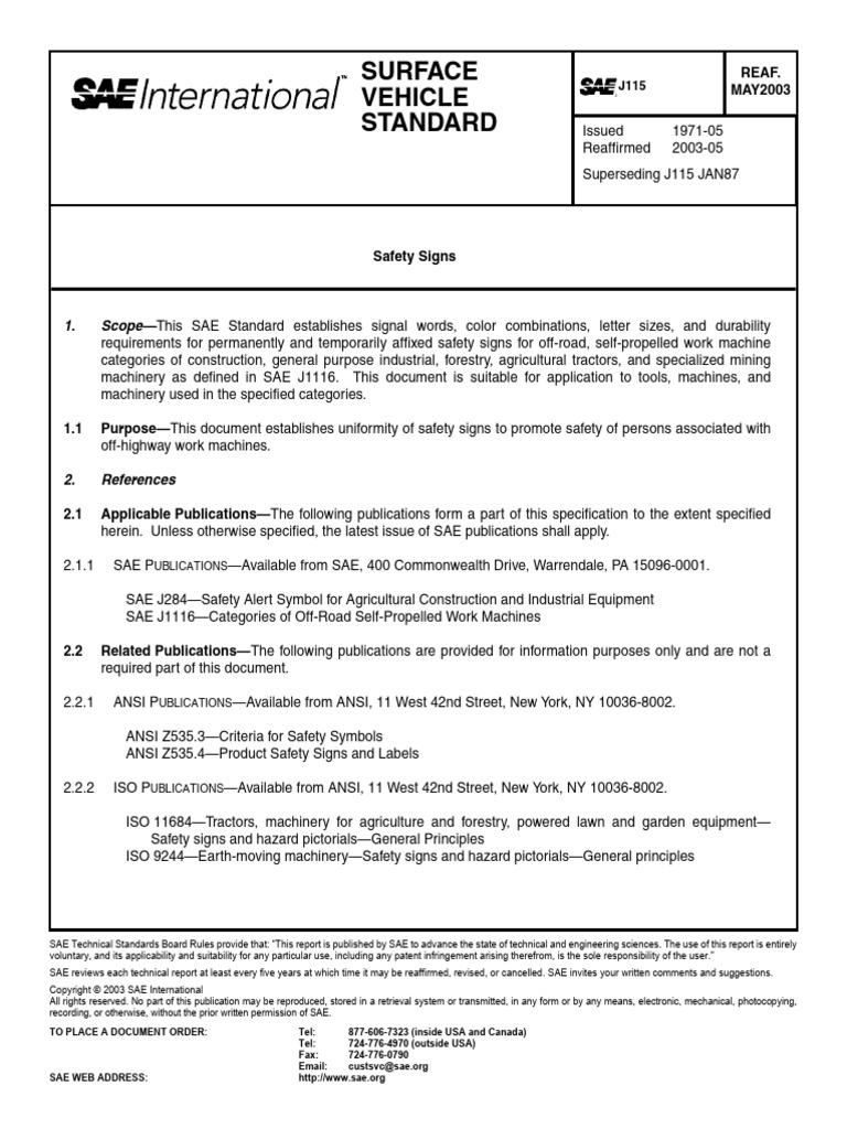 Sae - Safety Signs | PDF | Technology & Engineering