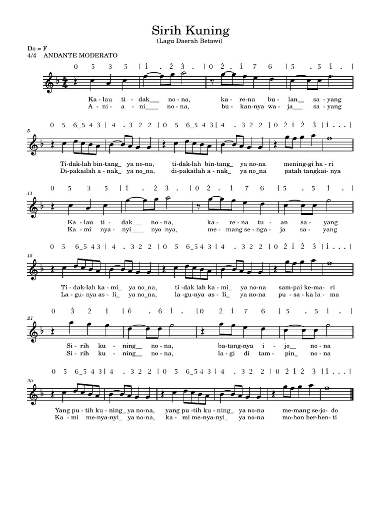 Vokal Sirih Kuning 2 | PDF