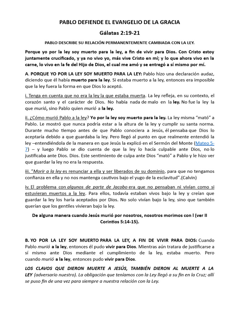 Predica 9 Pablo Defiende El Evangelio de La Gracia | PDF | Cristo ...