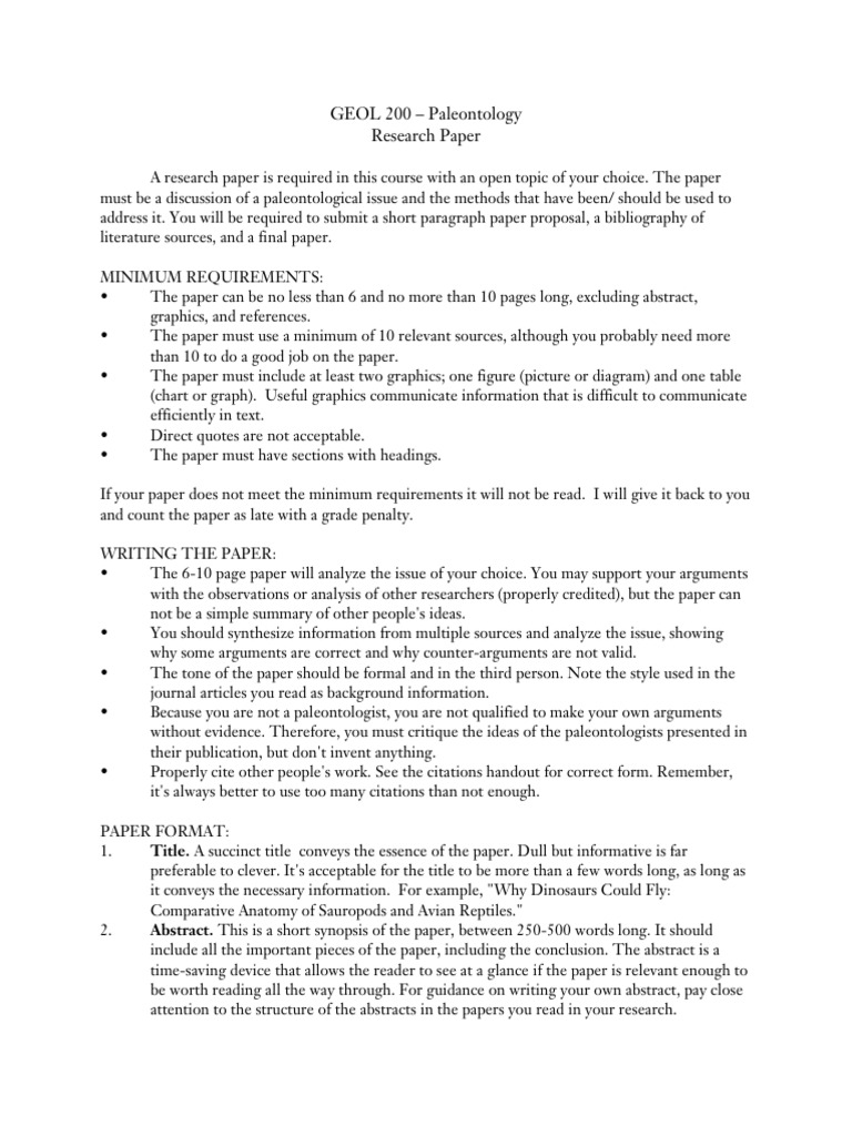 Example Term-Paper Handouts | PDF | Dinosaurs | Abstract (Summary)