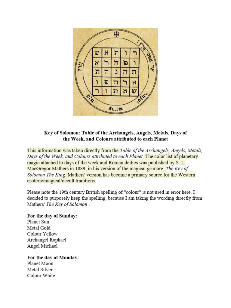 Key of Solomon | PDF