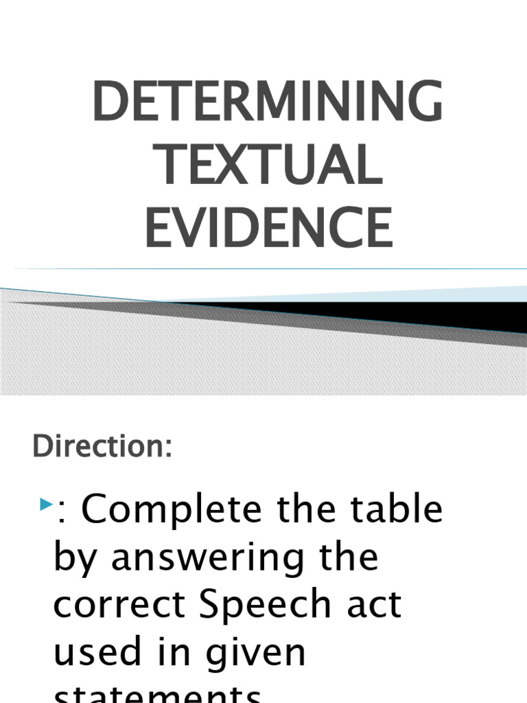 Determining Textual Evidence | PDF | Evidence | Cognition