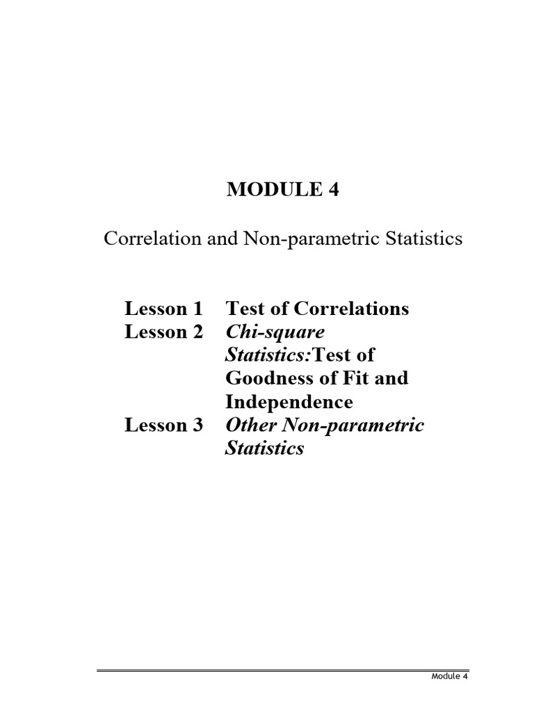 Module 4 Correlations and Nonparametric Statistics | PDF | Statistical ...