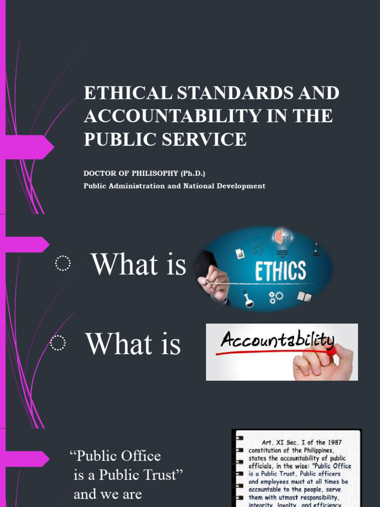 Ethical Standards and Accountability in The Public Service 111223 | PDF ...
