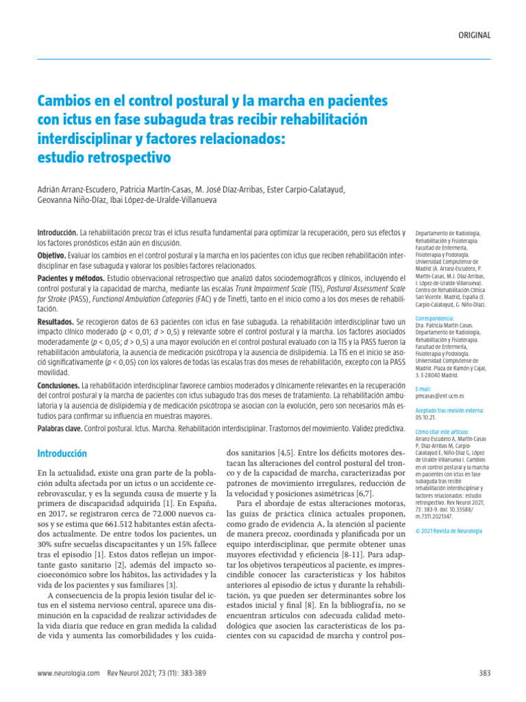 Control Postural y Cambios en La Marcha en Pacientes Con Accidente ...