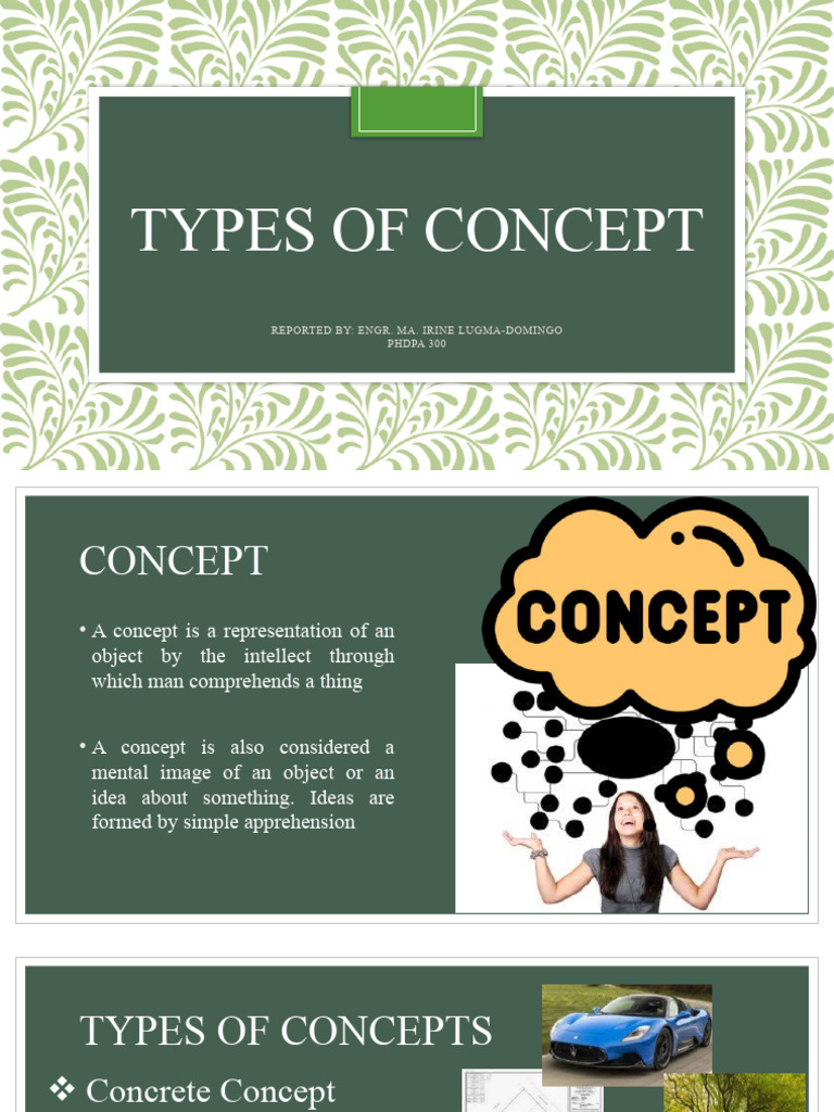 TYPES-OF-CONCEPT-and-its-CLASSIFICATION-111923 | PDF | Concept | Idea