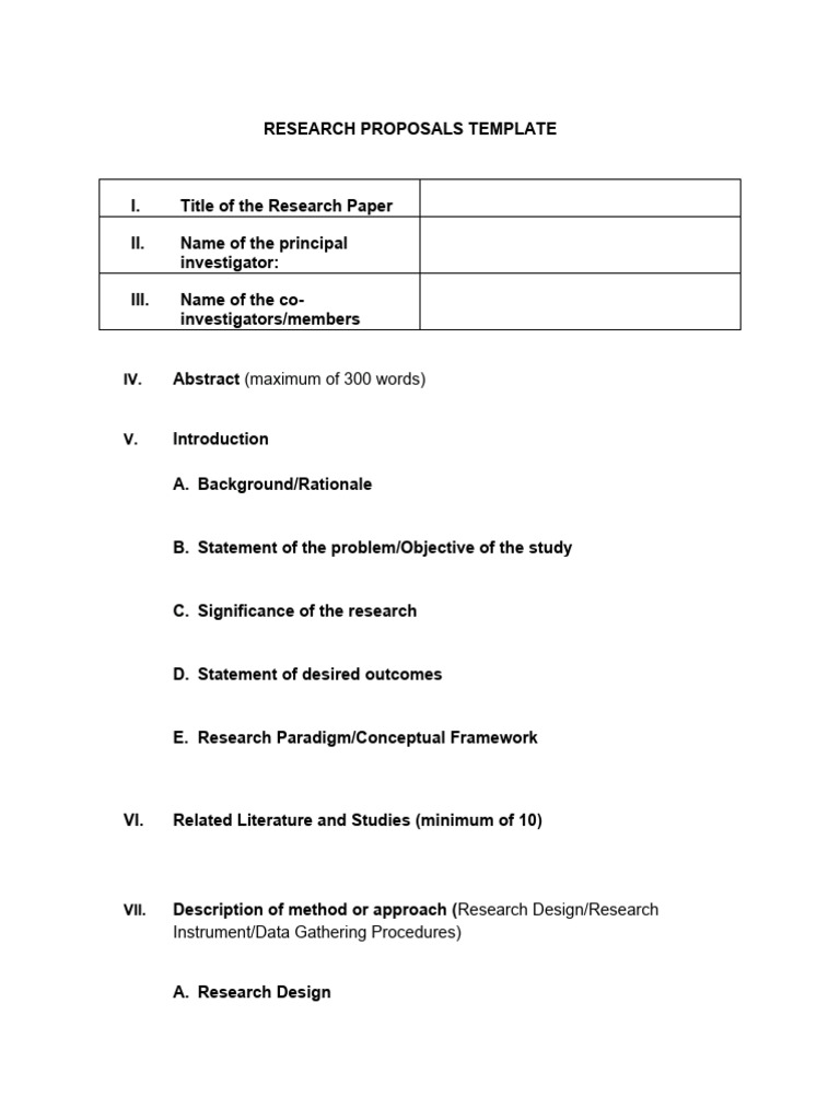 Research Proposal Template Guide | PDF | Art | Science & Mathematics