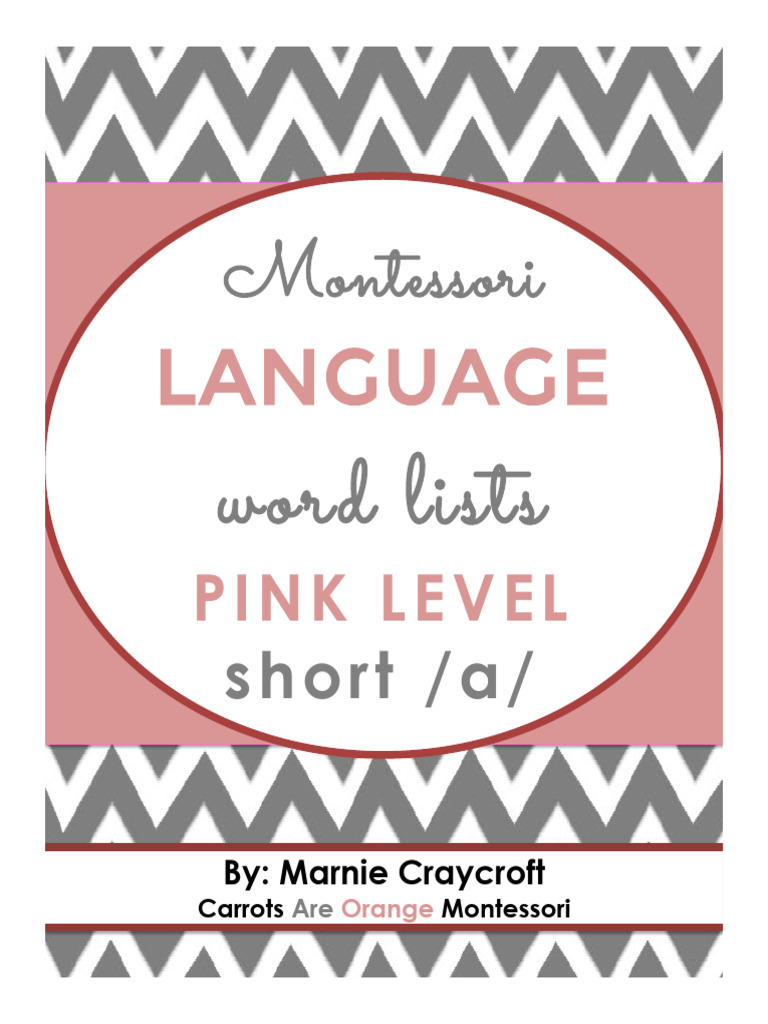 FREEMontessori Pink Series Short Vowela Word Lists | PDF