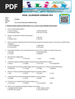 Latihan Soal Ipas Kelas 3 Bab 3 | PDF