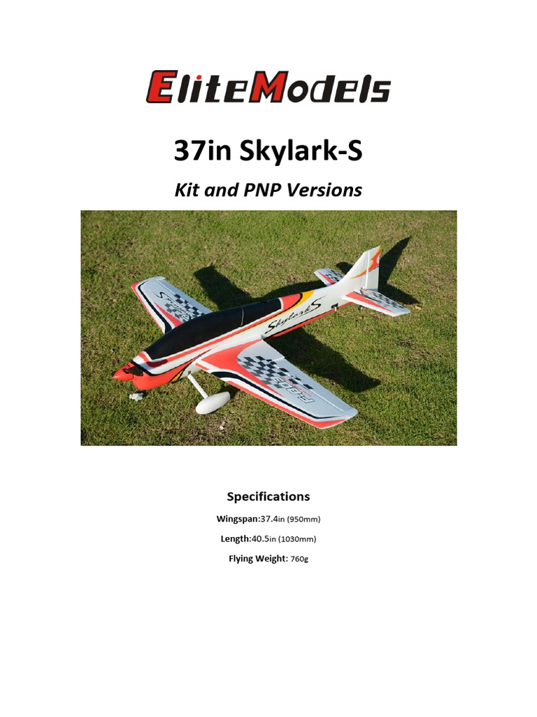 Skylark F3A Manual | PDF | Airplane | Manufactured Goods