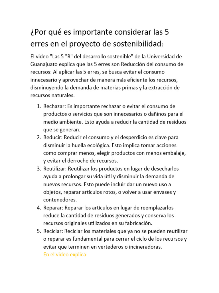Las 5 Erres Pablo David Lias Ramirez | PDF | Residuos | Reciclaje