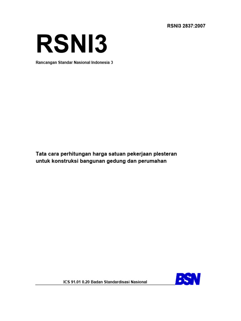 Sni DT-91-0010-2007 Plesteran | PDF