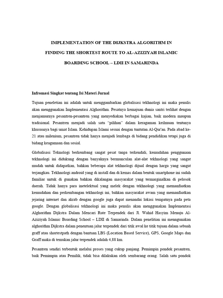 Implementation of The Dijkstra Algorithm in 10 | PDF | Komputer