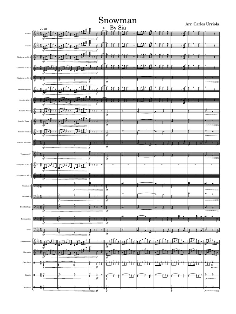 Snowman-Partitura y Partes | PDF