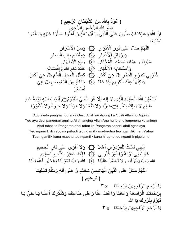 Susunan Bacaan Tarhim | PDF