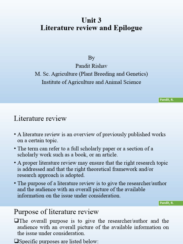 Unit 3 | PDF | Literature Review | Science