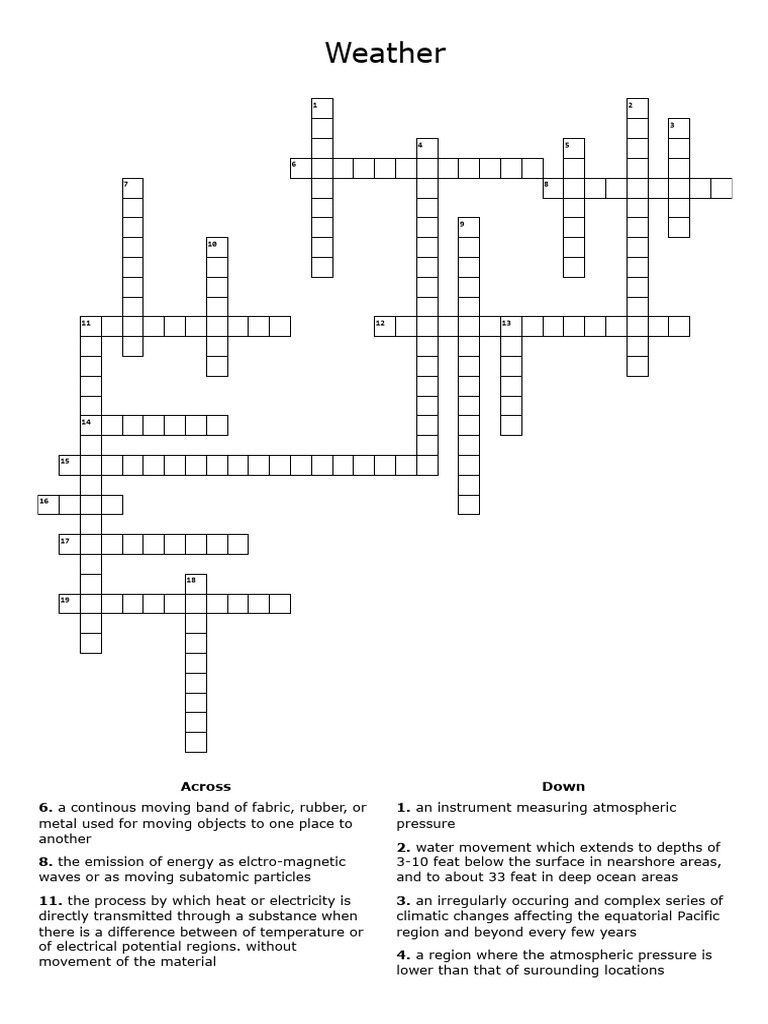 Weather 2 - Crossword Labs | PDF | Weather | Atmosphere Of Earth Weather 2 - Crossword Labs | PDF | Weather | Atmosphere Of Earth
