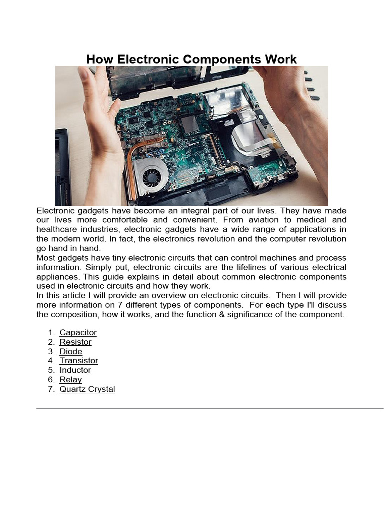 How Electronic Components Work | PDF | Bipolar Junction Transistor ...
