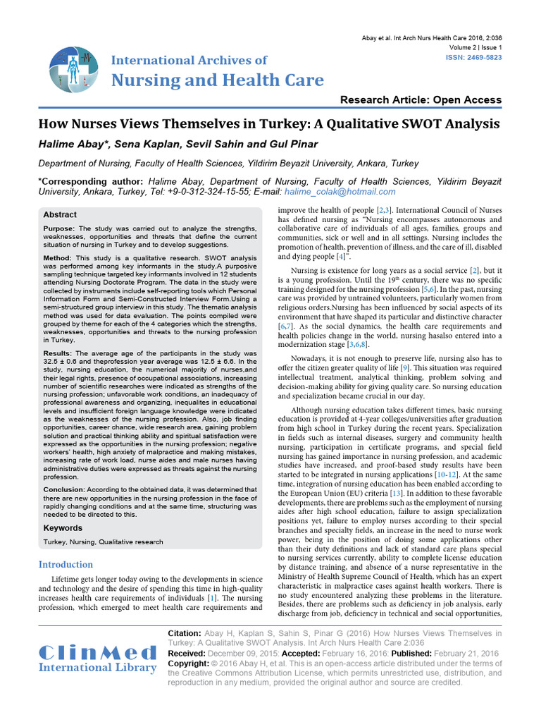 Editable Nursing SWOT Analysis Template | PDF | Nursing | Swot Analysis