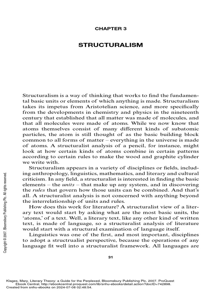 Literary Theory A Guide For The Perplexed - (3. Structuralism) | PDF | Part Of Speech | Idea