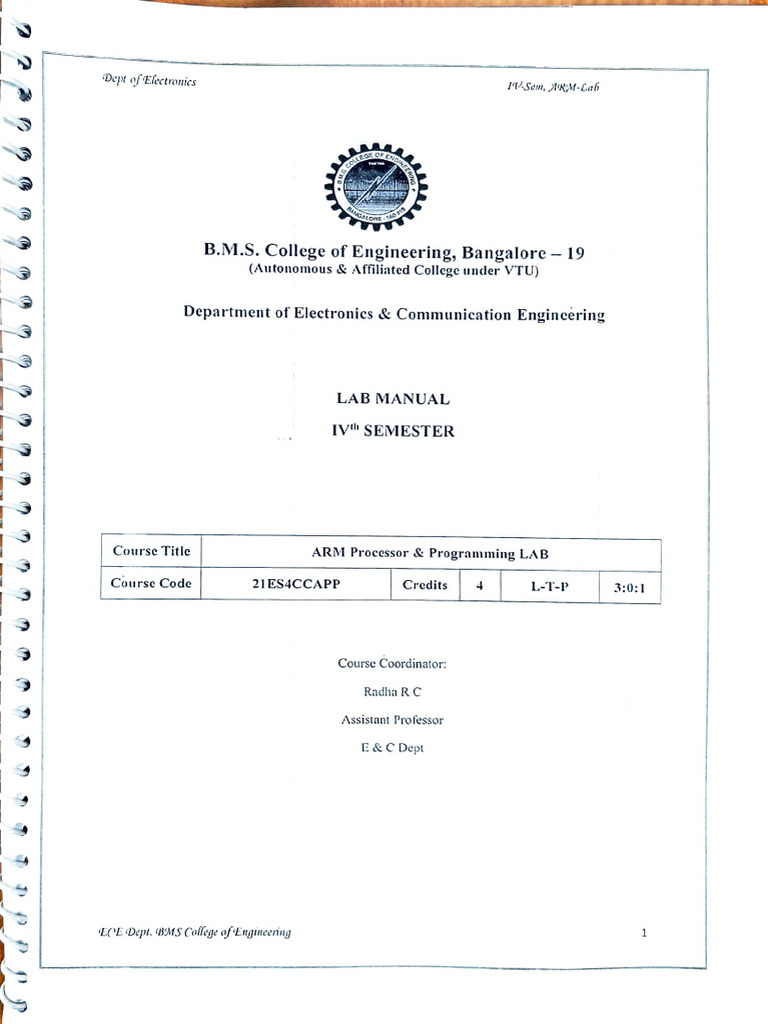 Arm Lab Manual | PDF