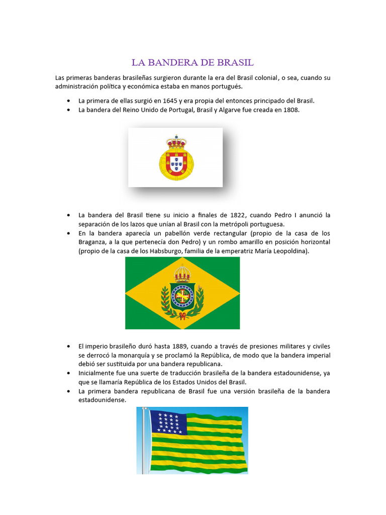 Historia y significado de la bandera de Brasil | PDF | Símbolos ...