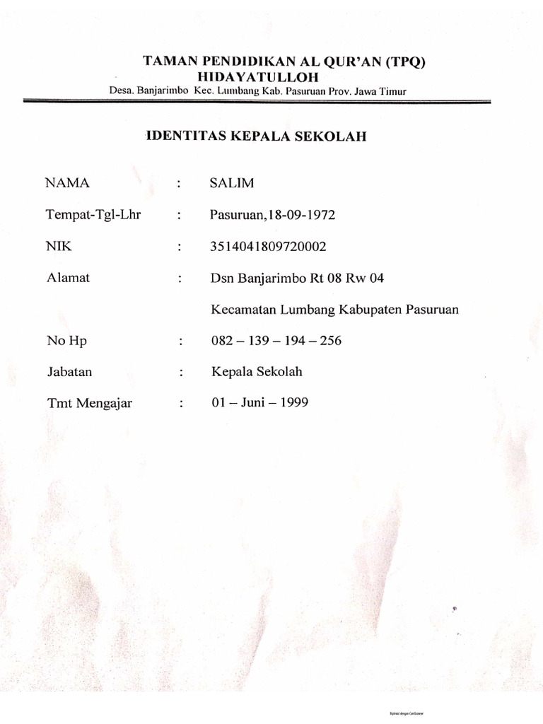 Data Kepala & Tenaga Pengajar TPQ | PDF