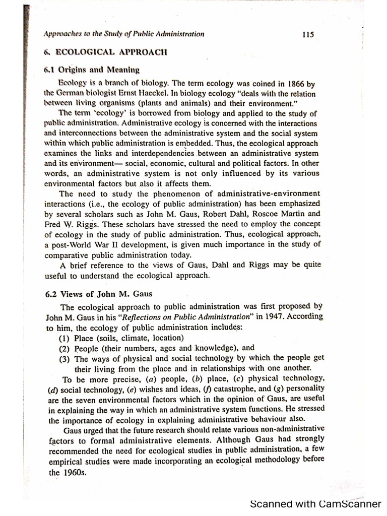 Riggs Ecological Approach | PDF