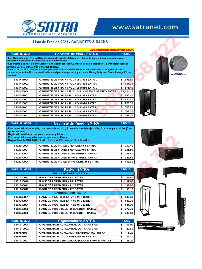 Gabinetes y Racks SATRA 2023 | PDF | Coche | Cupés